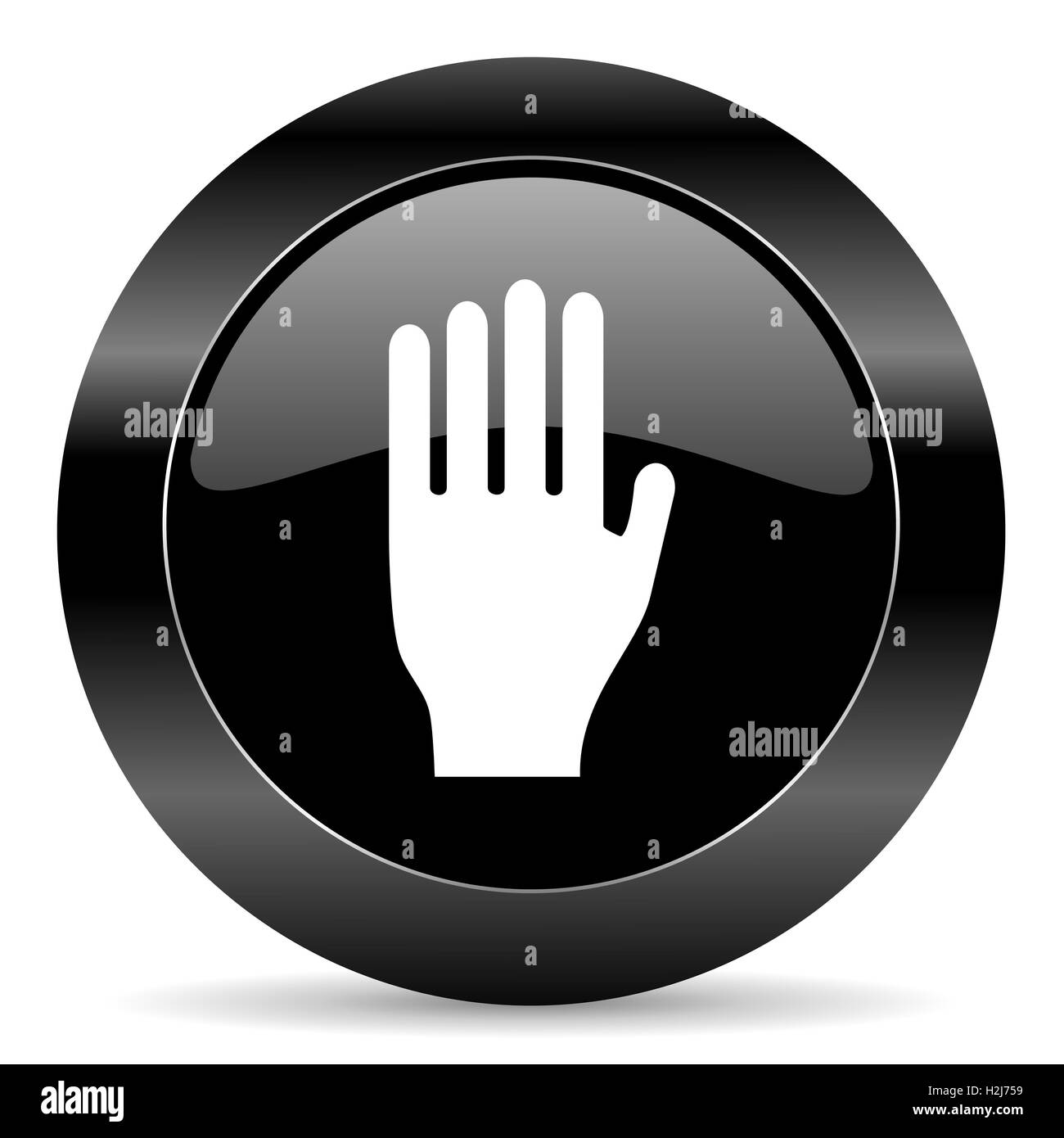 Prohibition stop sign hand symbol Black and White Stock Photos & Images ...