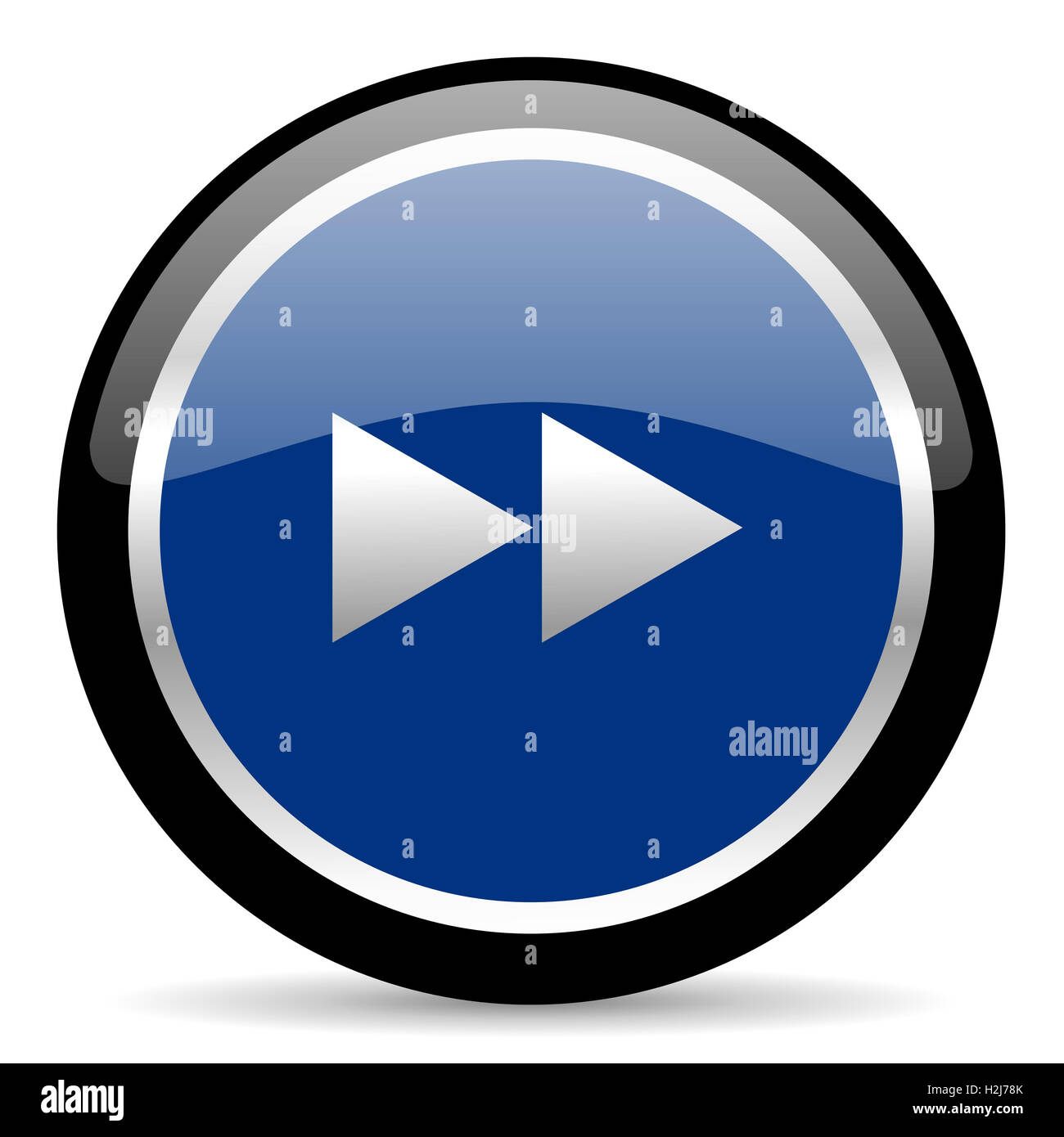 Rewind back icon blue Cut Out Stock Images & Pictures - Alamy