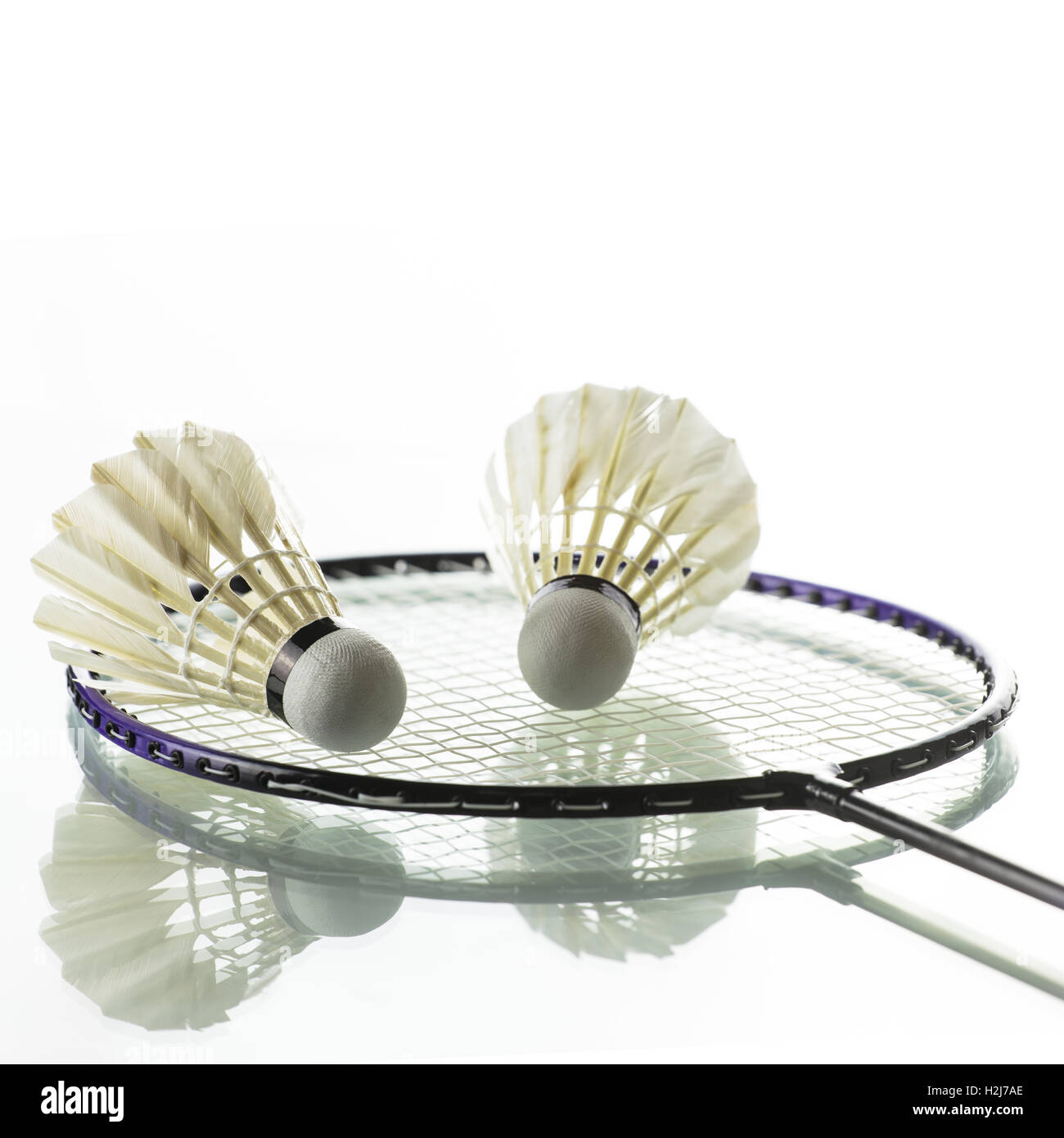 Badminton racket shuttlecock white Cut Out Stock Images & Pictures - Alamy