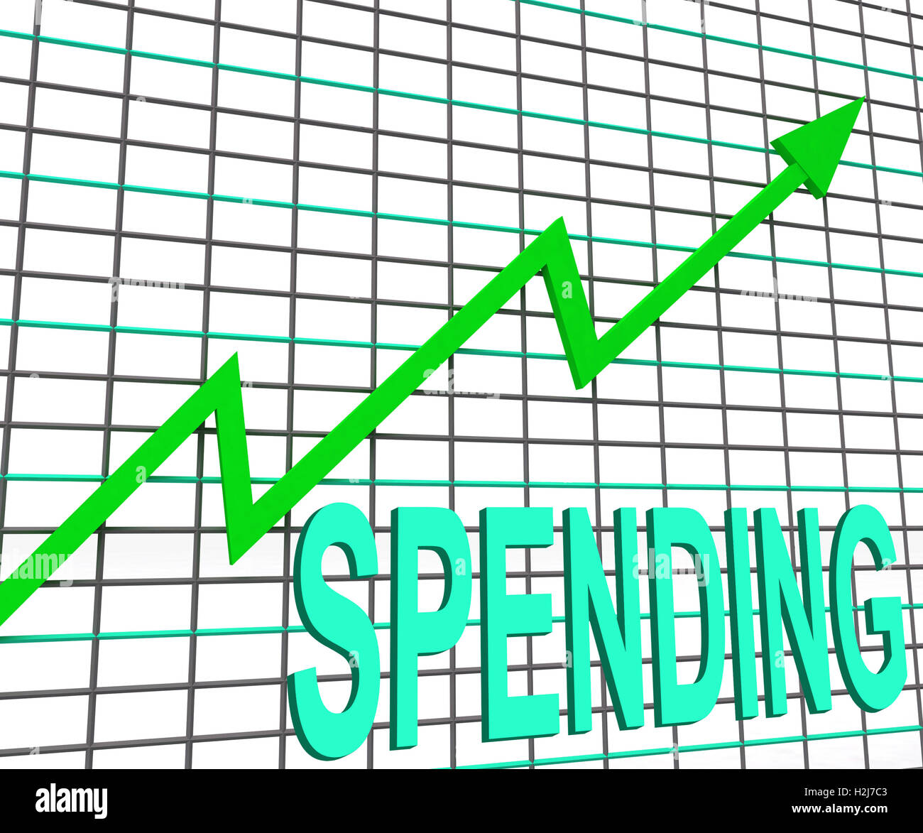 Spending Chart Graph Shows Increasing Expenditure Purchasing Stock ...