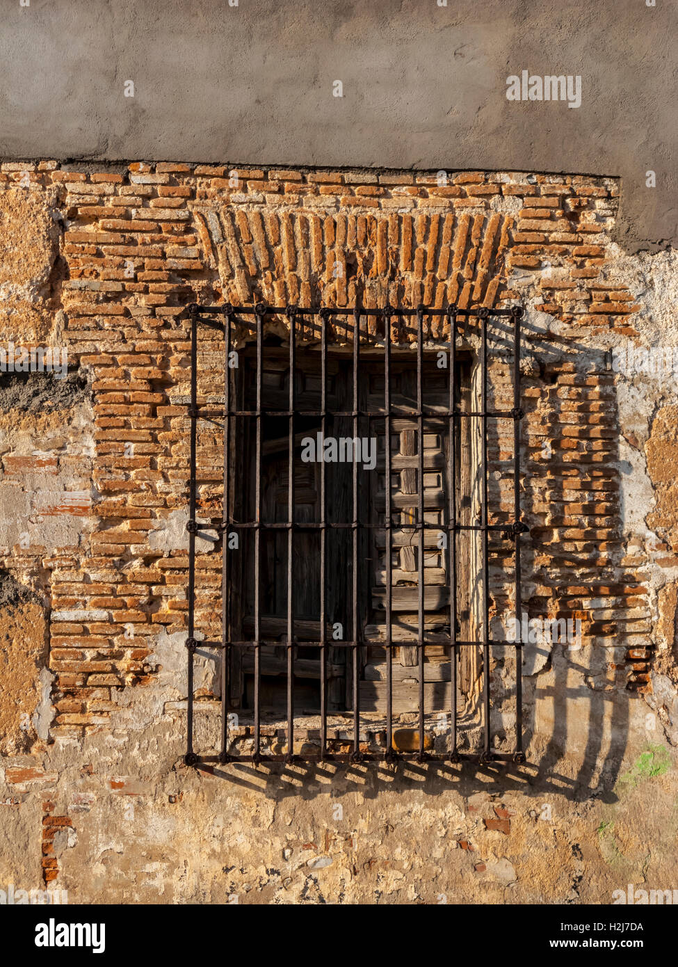 metal window grilles, old Stock Photo - Alamy