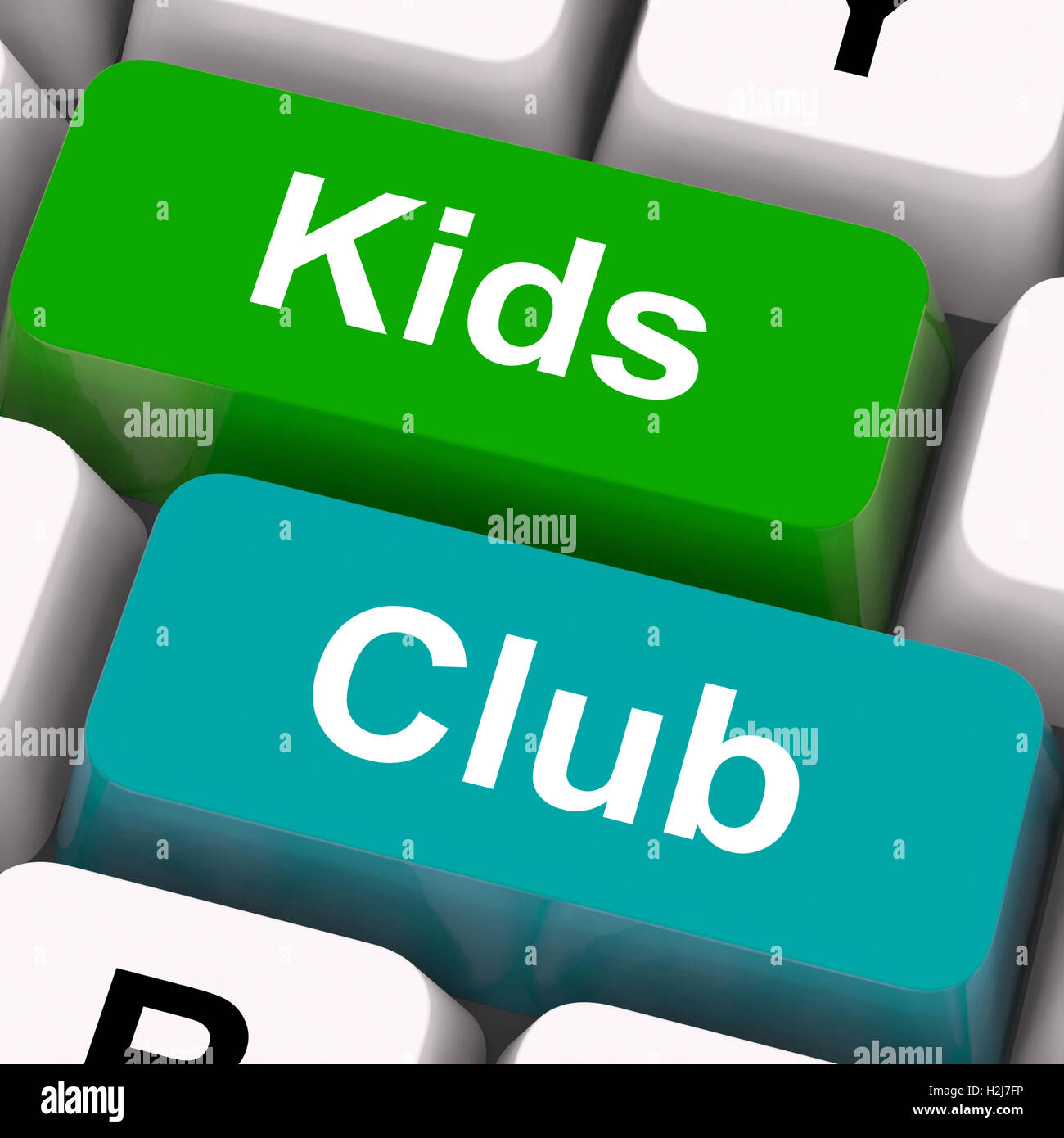 Kids Club Keys Mean Childrens Playing And Entertainment Stock Photo - Alamy
