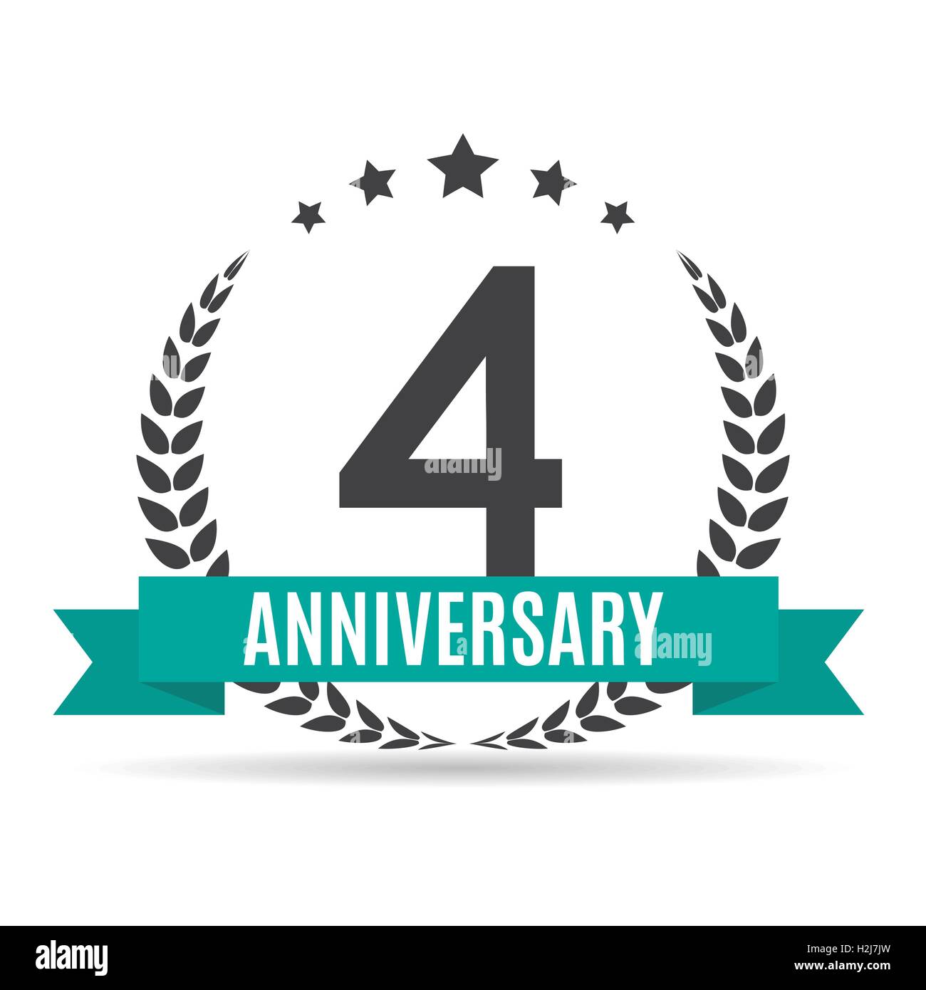 Template 4 Years Anniversary Vector Illustration Stock Vector Image ...