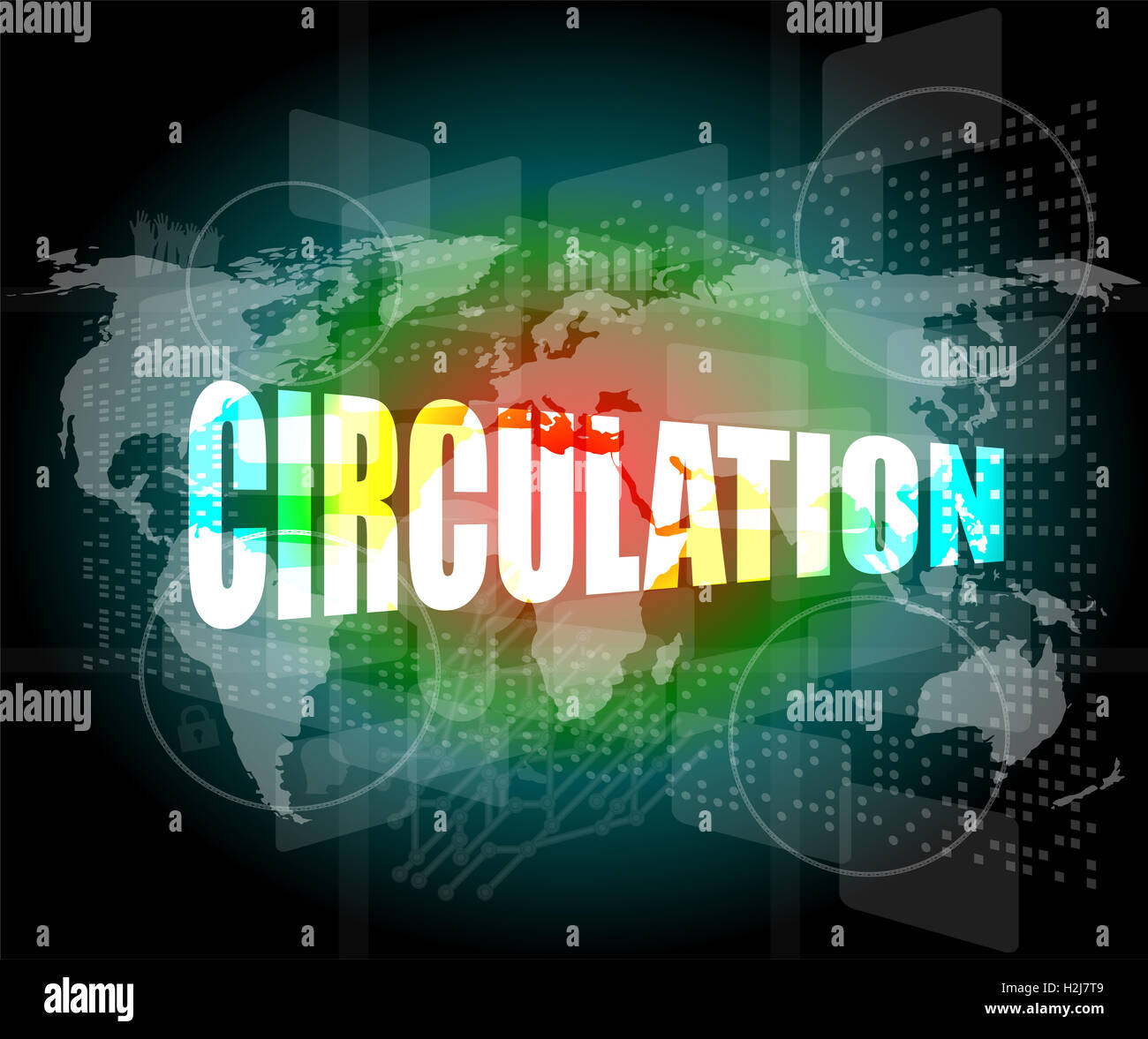 circulation word on digital touch screen Stock Photo - Alamy
