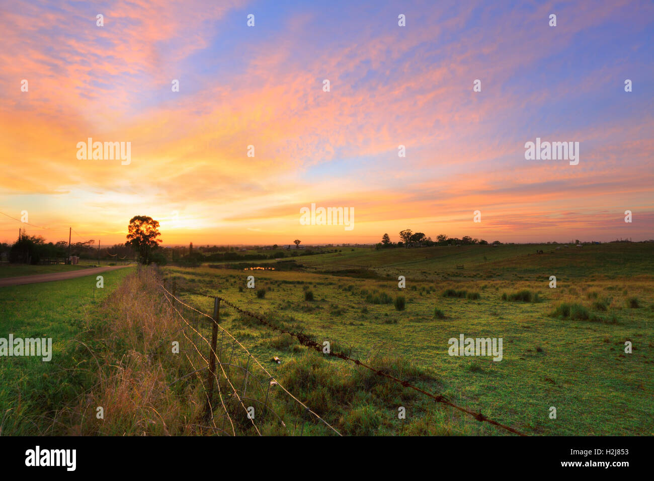 Sunrise in the country Stock Photo - Alamy