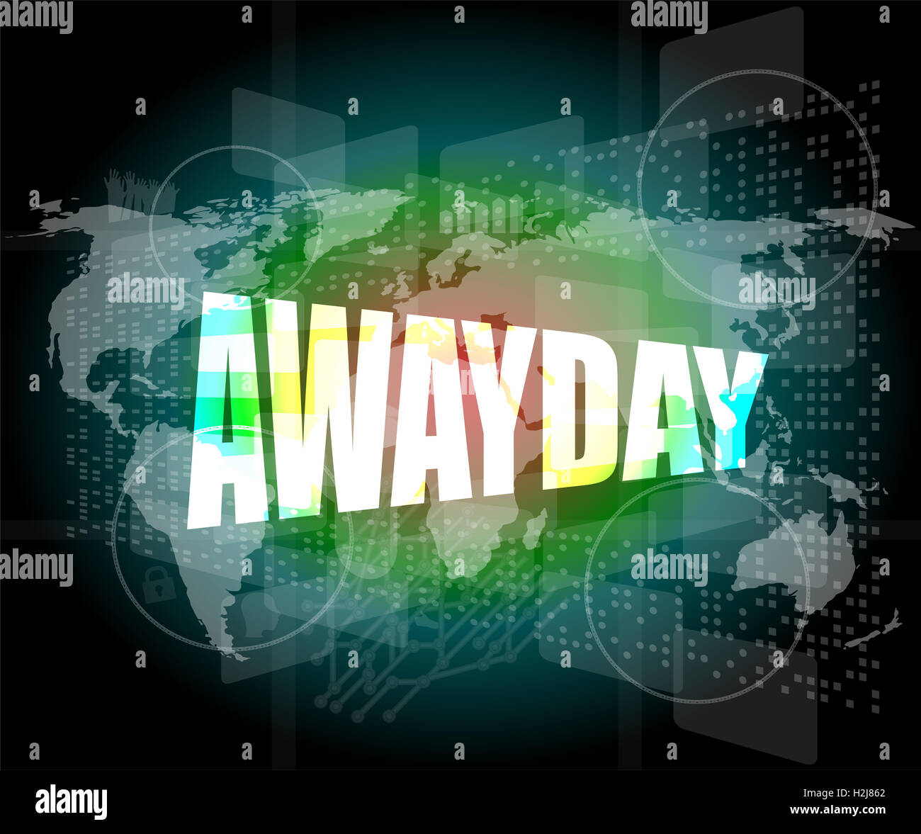 awayday word on digital touch screen Stock Photo - Alamy