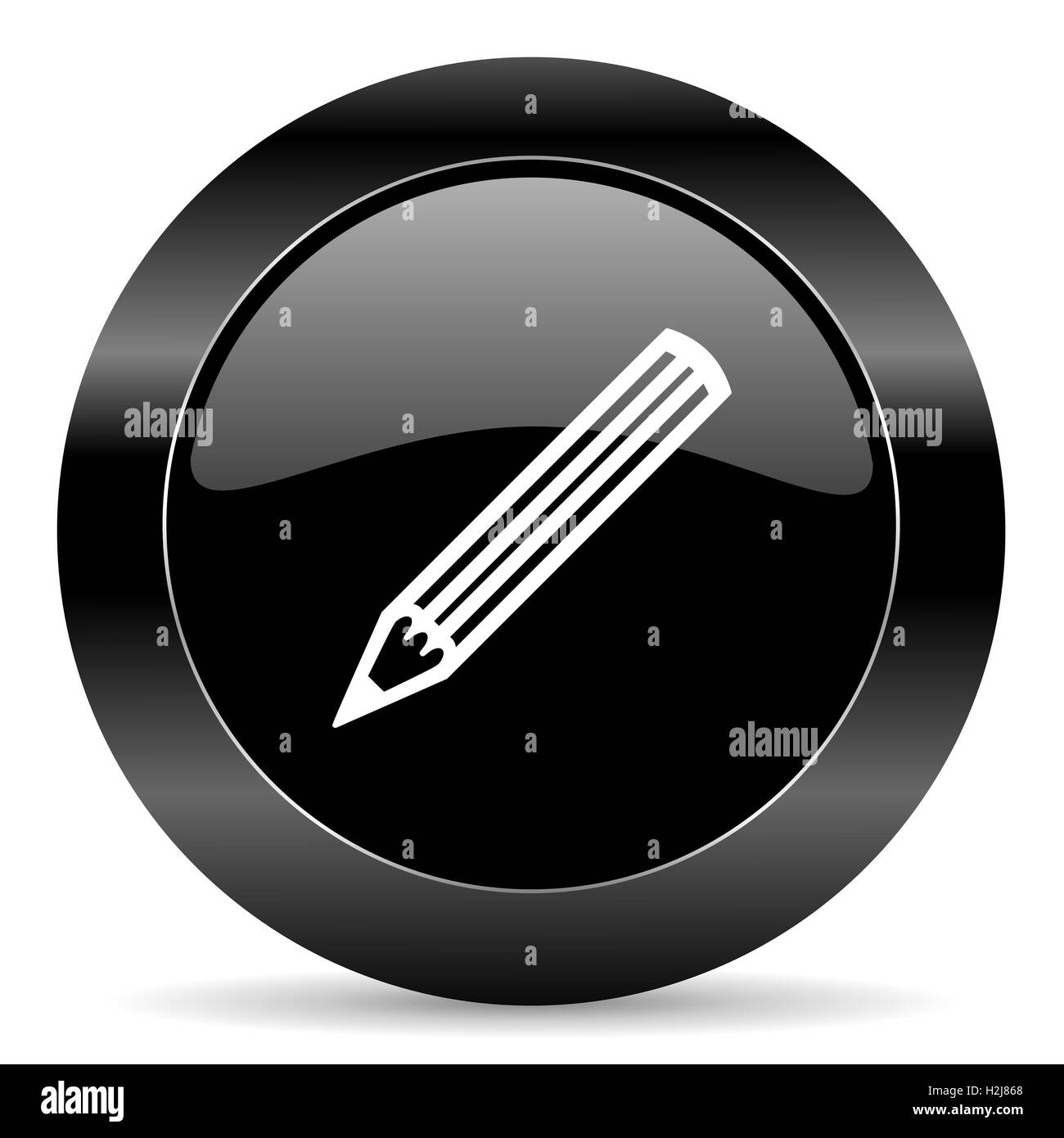 Pencil button icon Cut Out Stock Images & Pictures - Alamy