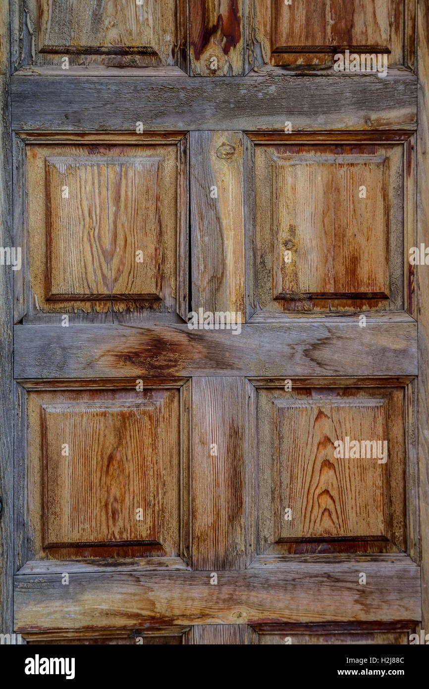 Rustic wooden door, spanish style Stock Photo - Alamy