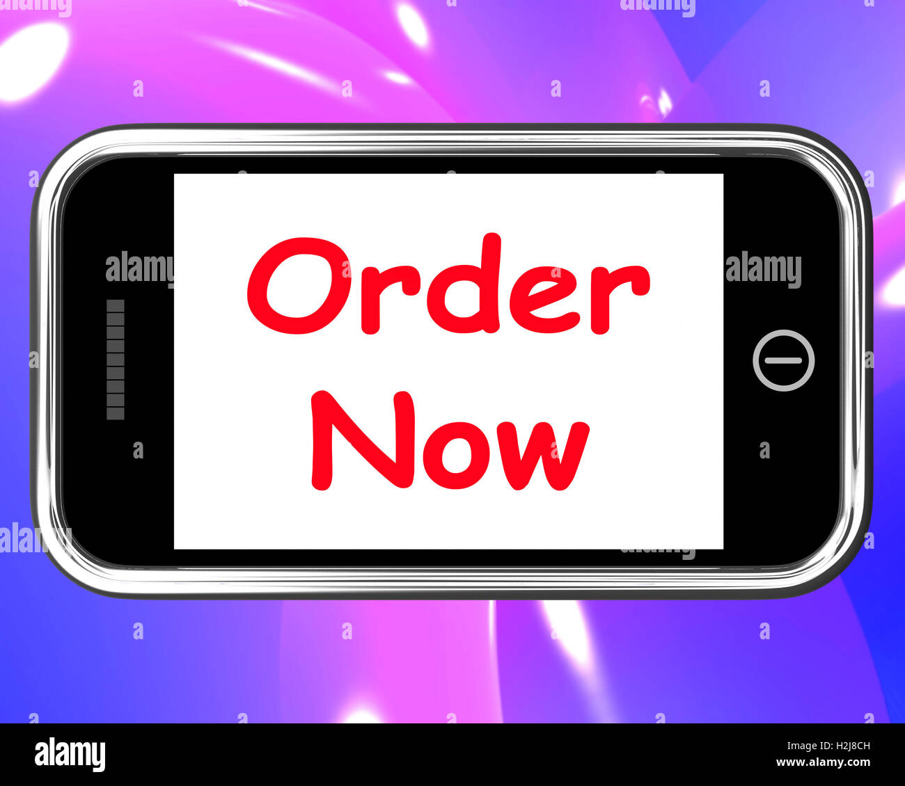 Order Now On Phone Shows Buying Online In Web Stores Stock Photo - Alamy