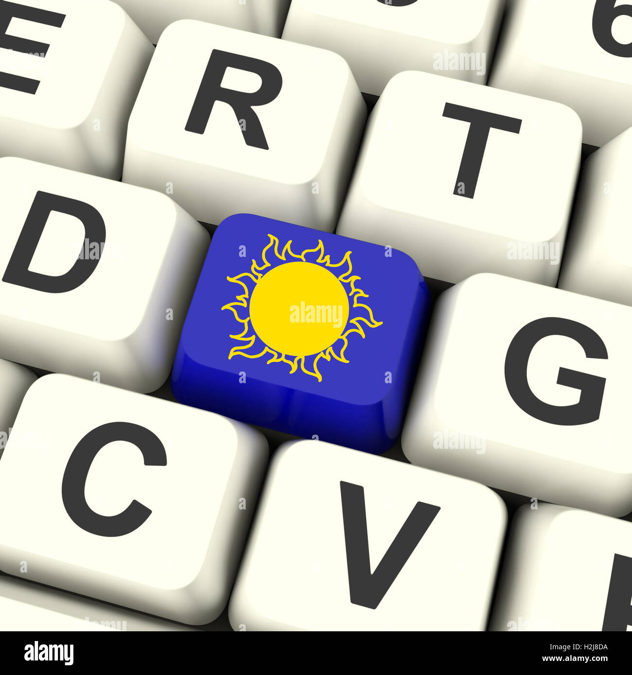 Sunny Key Means Hot Weather Or Sunshine Stock Photo - Alamy