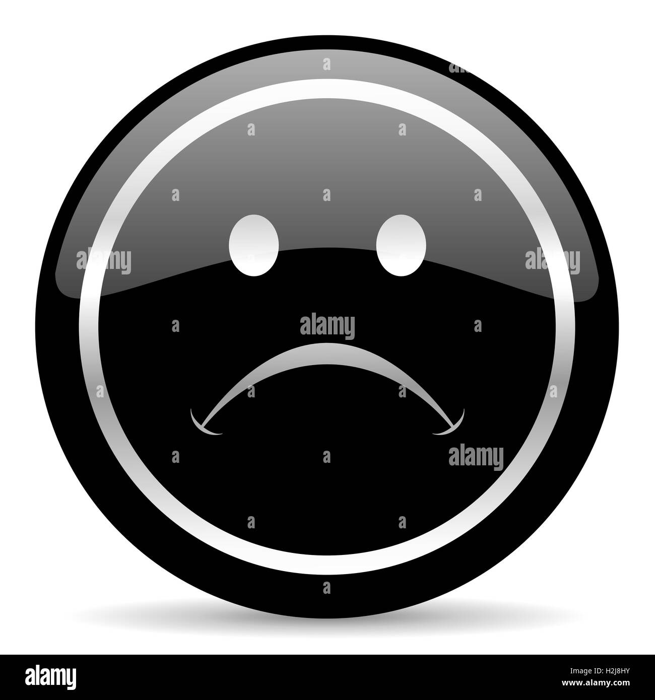 Sad face emoticon Black and White Stock Photos & Images - Alamy
