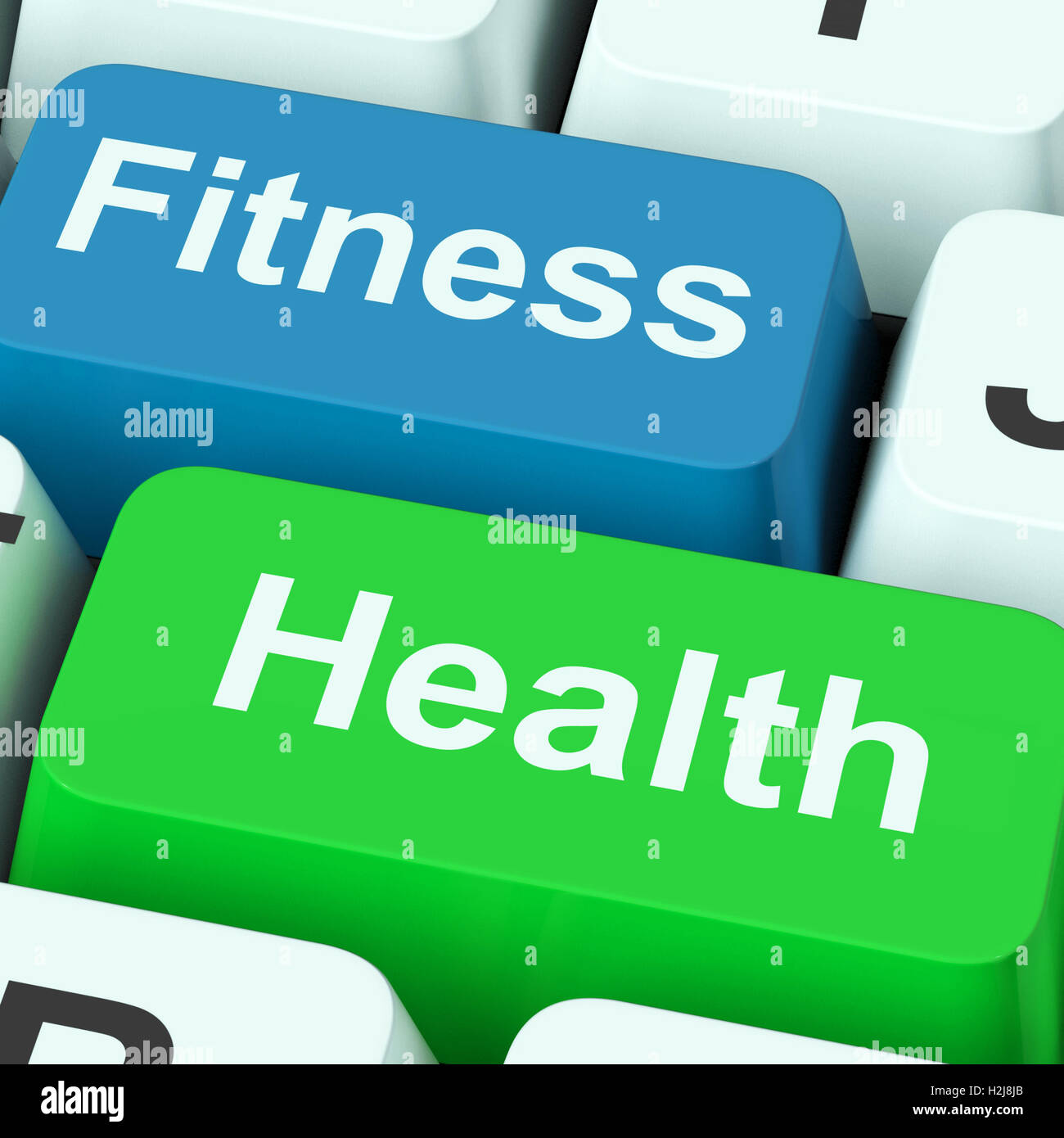 Fitness Health Keys Shows Healthy Lifestyle Stock Photo - Alamy
