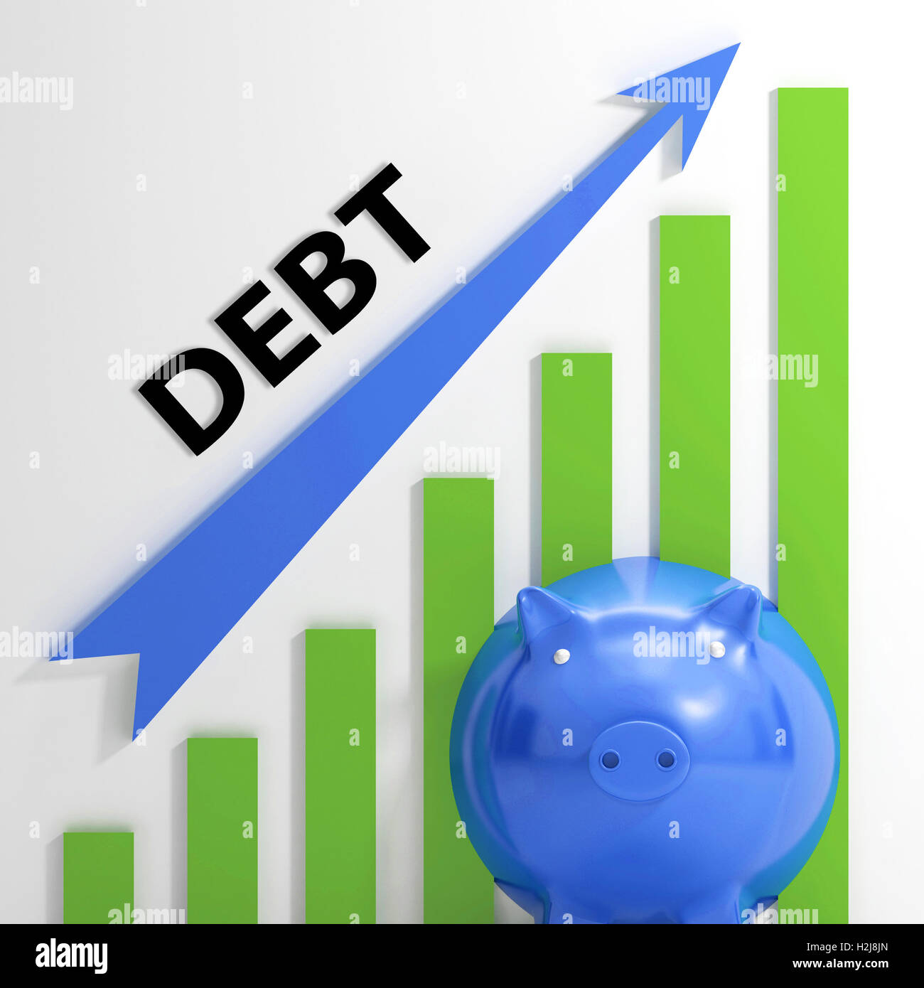 Debt Graph Shows Bills Deficit And Borrowing Stock Photo - Alamy