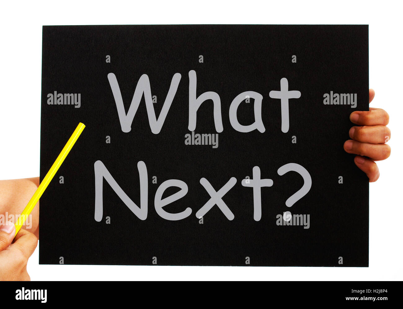 What Next Blackboard Means Following Steps And Planning Stock Photo - Alamy