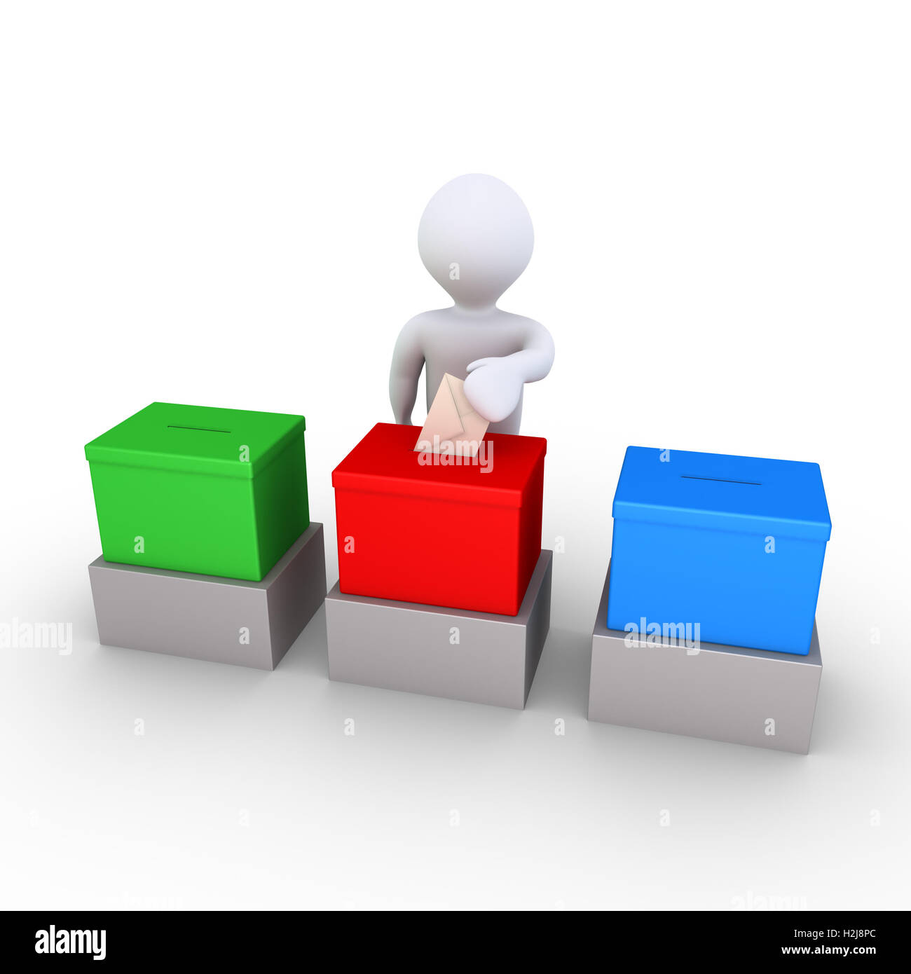 Person is voting among three choices Stock Photo - Alamy