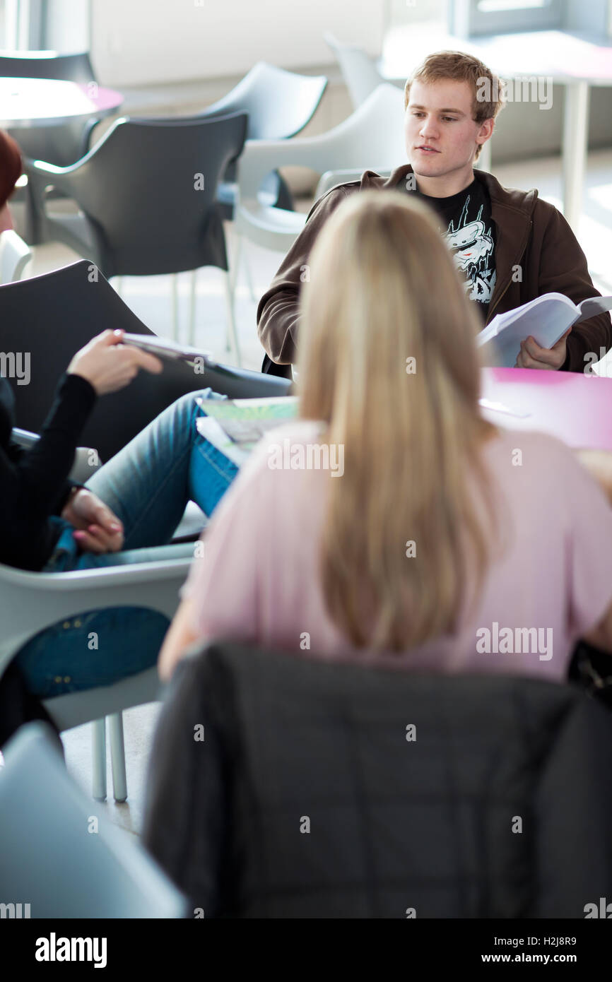 Group of college/university students during a brake Stock Photo - Alamy