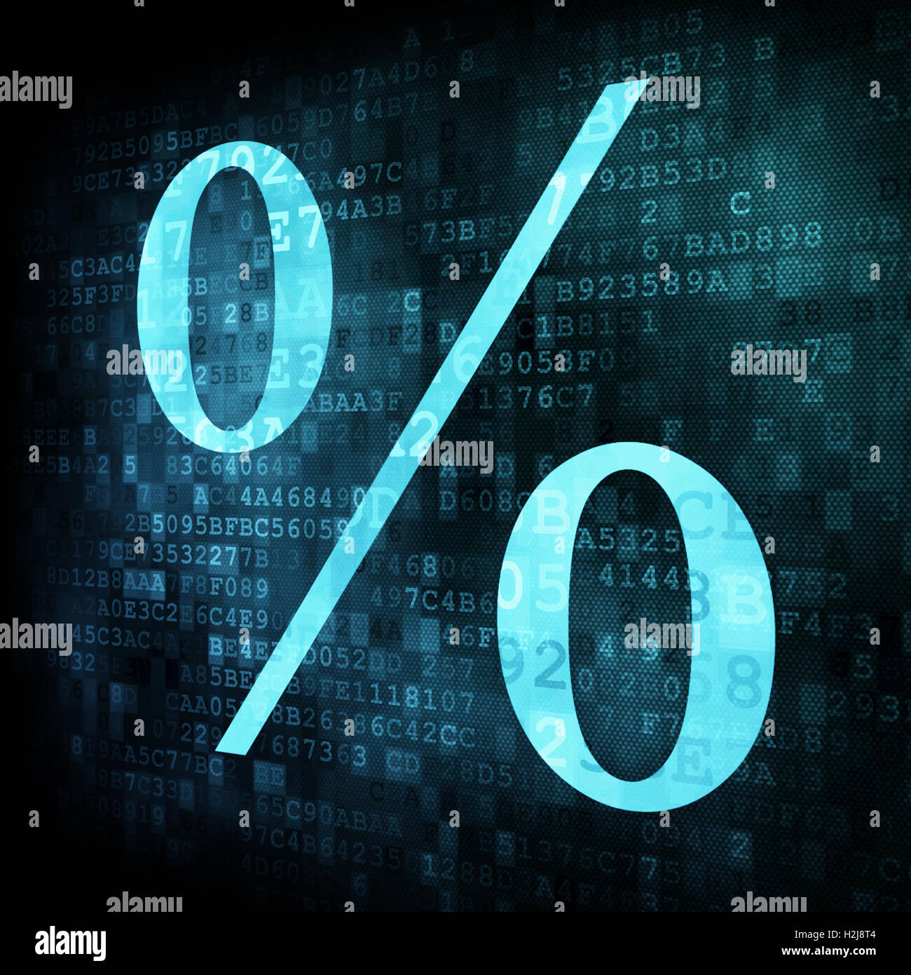 Percent symbol on digital screen Stock Photo - Alamy