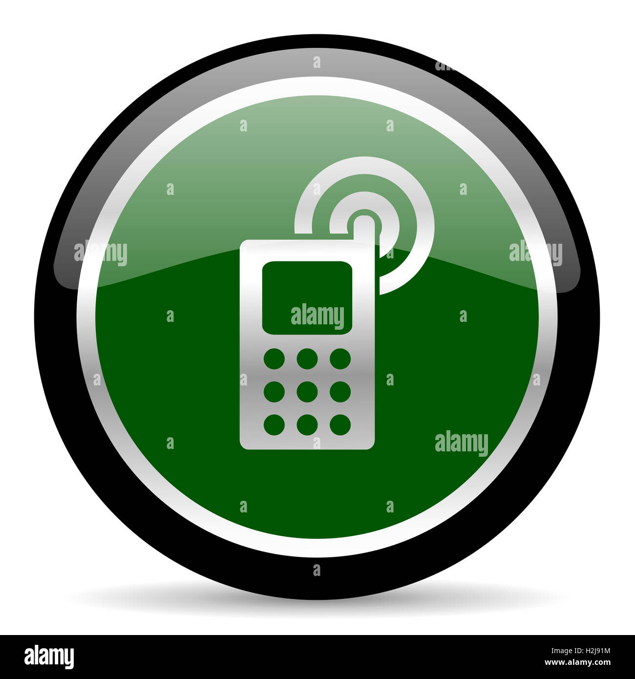 Mobile phone icon button Cut Out Stock Images & Pictures - Alamy