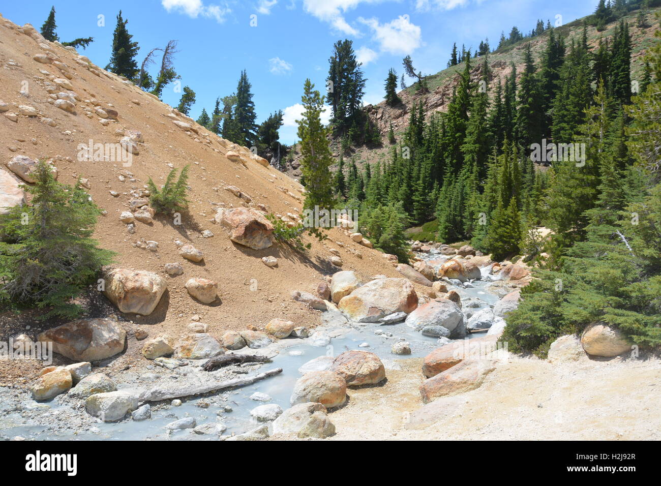 Geothermal area at Lassen Volcanic National Park in California, United ...