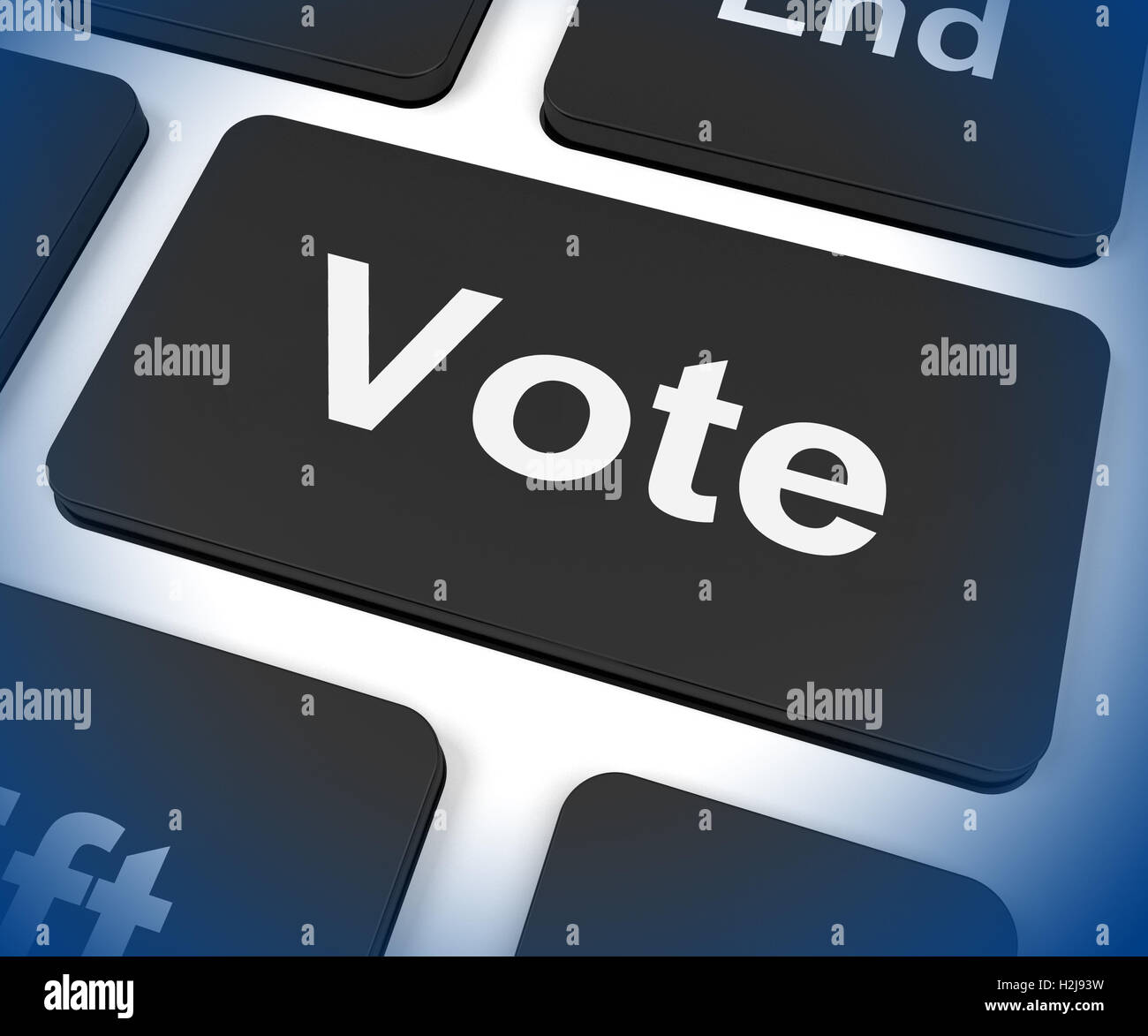 Vote Key Shows Options Voting Or Choice Stock Photo - Alamy