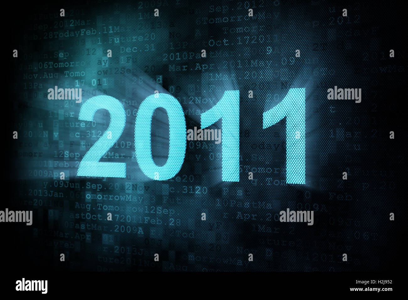 Timeline concept: pixeled word 2011 on digital screen Stock Photo - Alamy