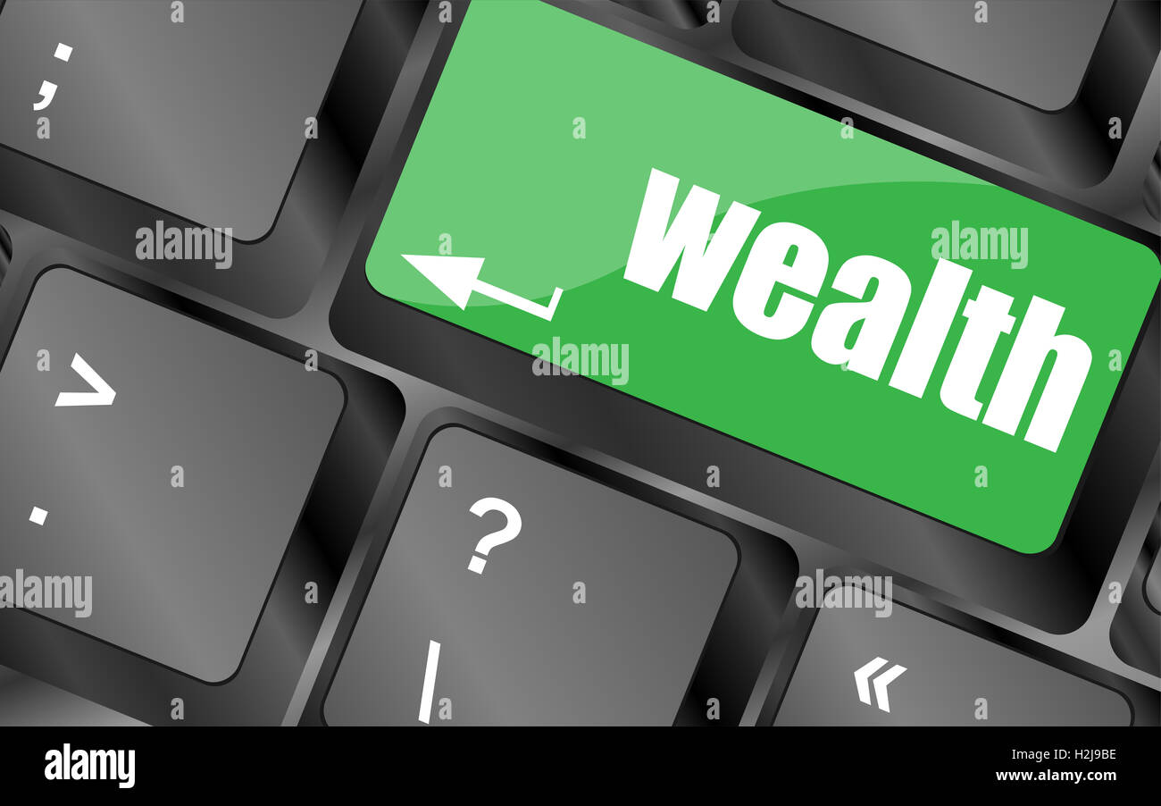 cloud icon with wealth word on computer keyboard key Stock Photo - Alamy