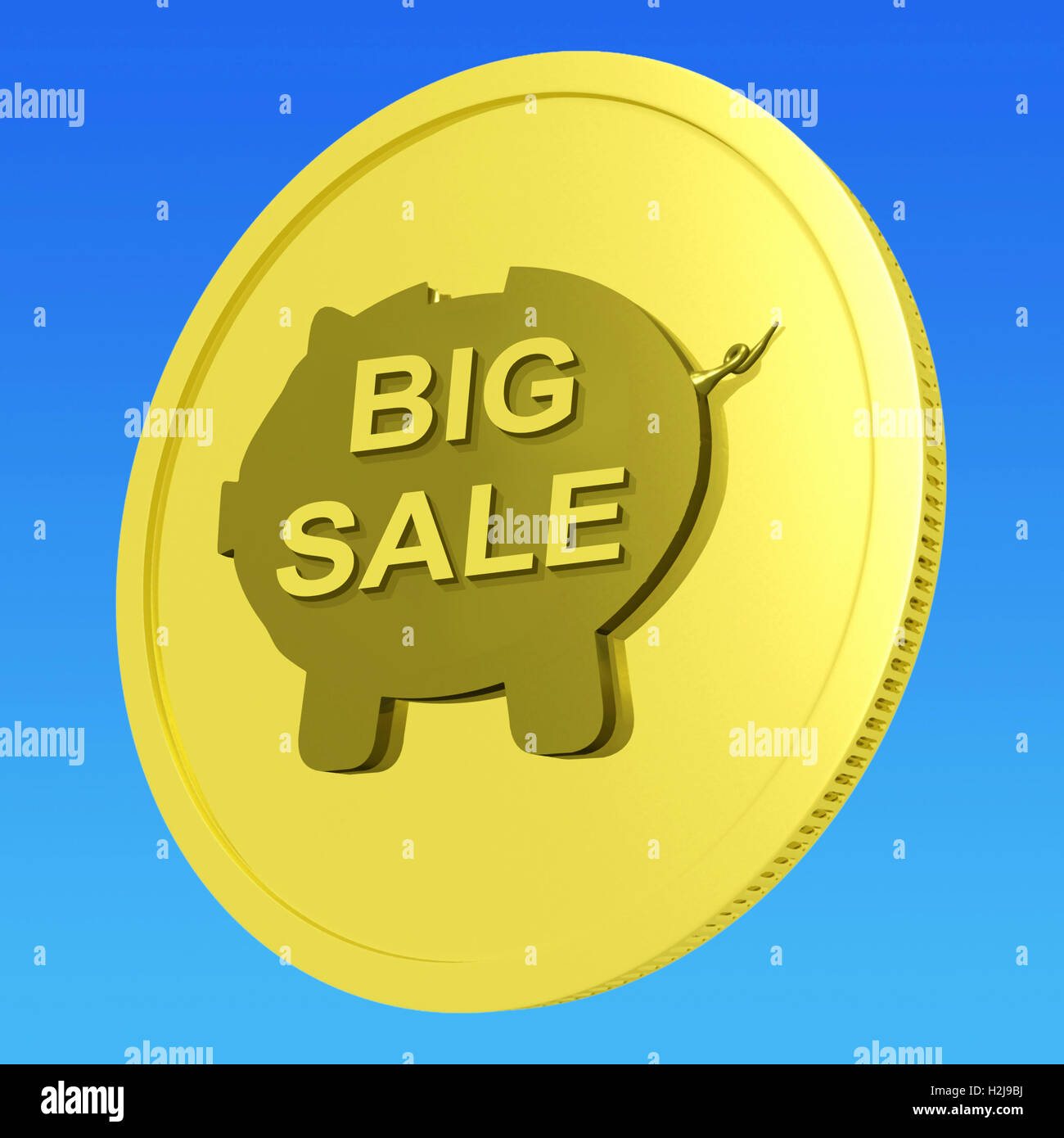 Big Sale Coin Means Huge Money Savings Stock Photo - Alamy