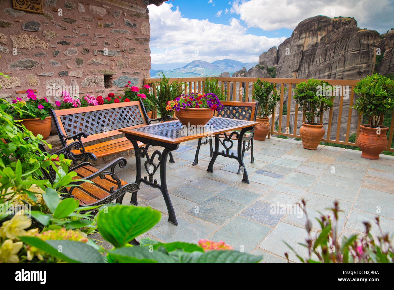 old balcony monastery Stock Photo - Alamy
