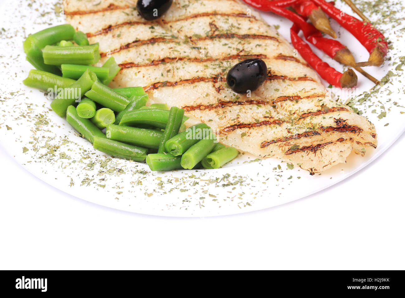 Grilled fish with herbs Stock Photo - Alamy