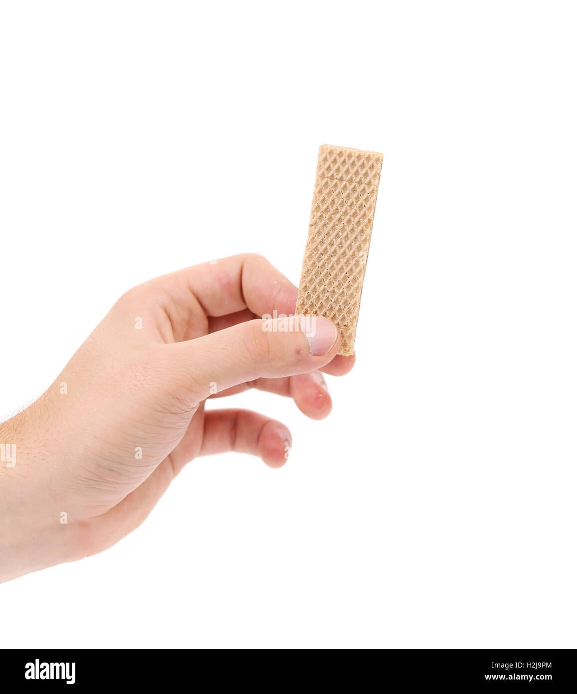 Hand holds tasty waffle Stock Photo - Alamy