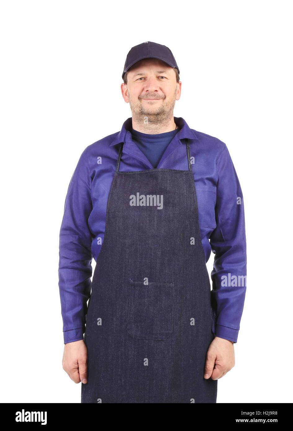 Man in apron glasses hi-res stock photography and images - Alamy