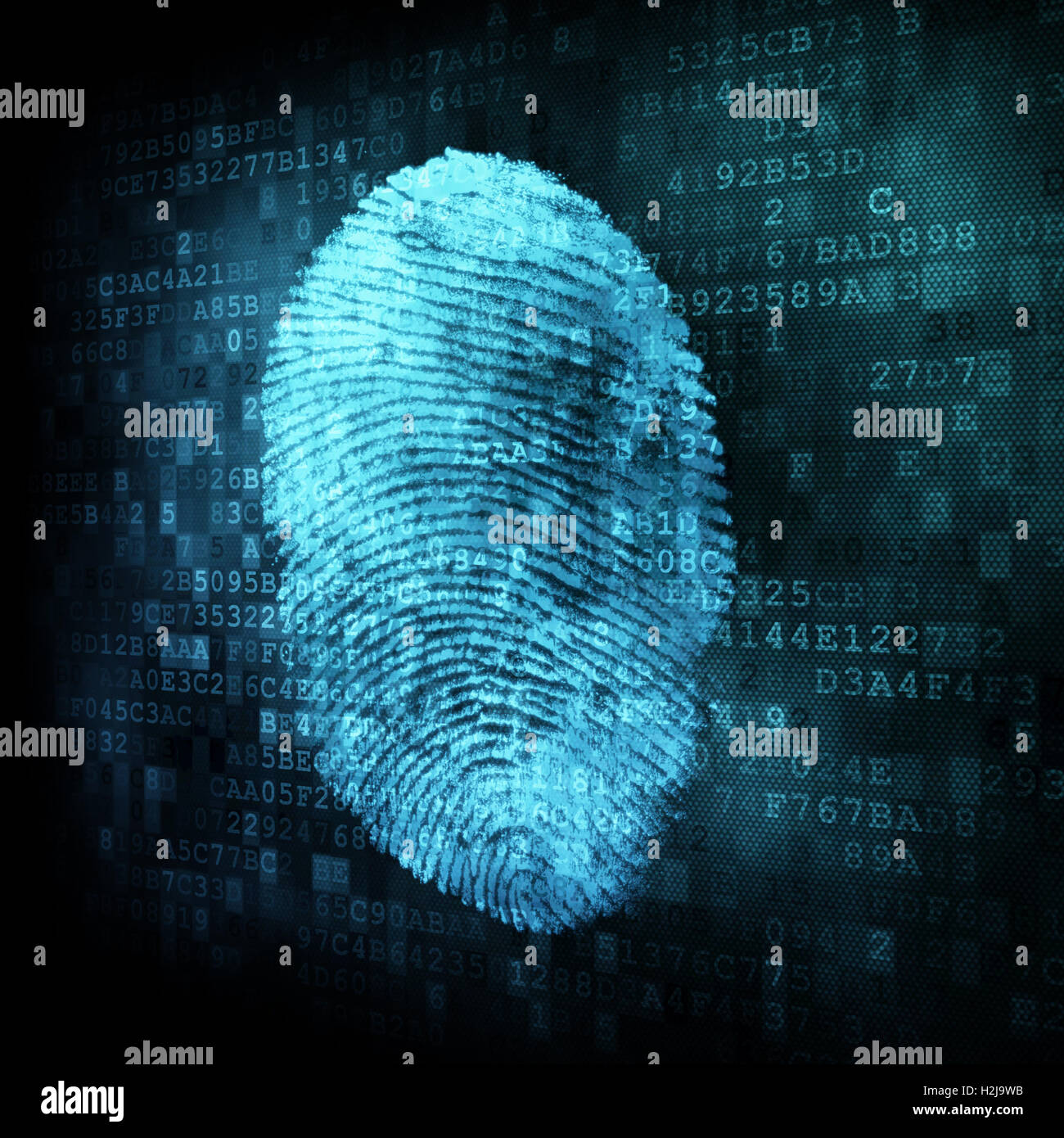 Fingerprint on digital screen Stock Photo - Alamy