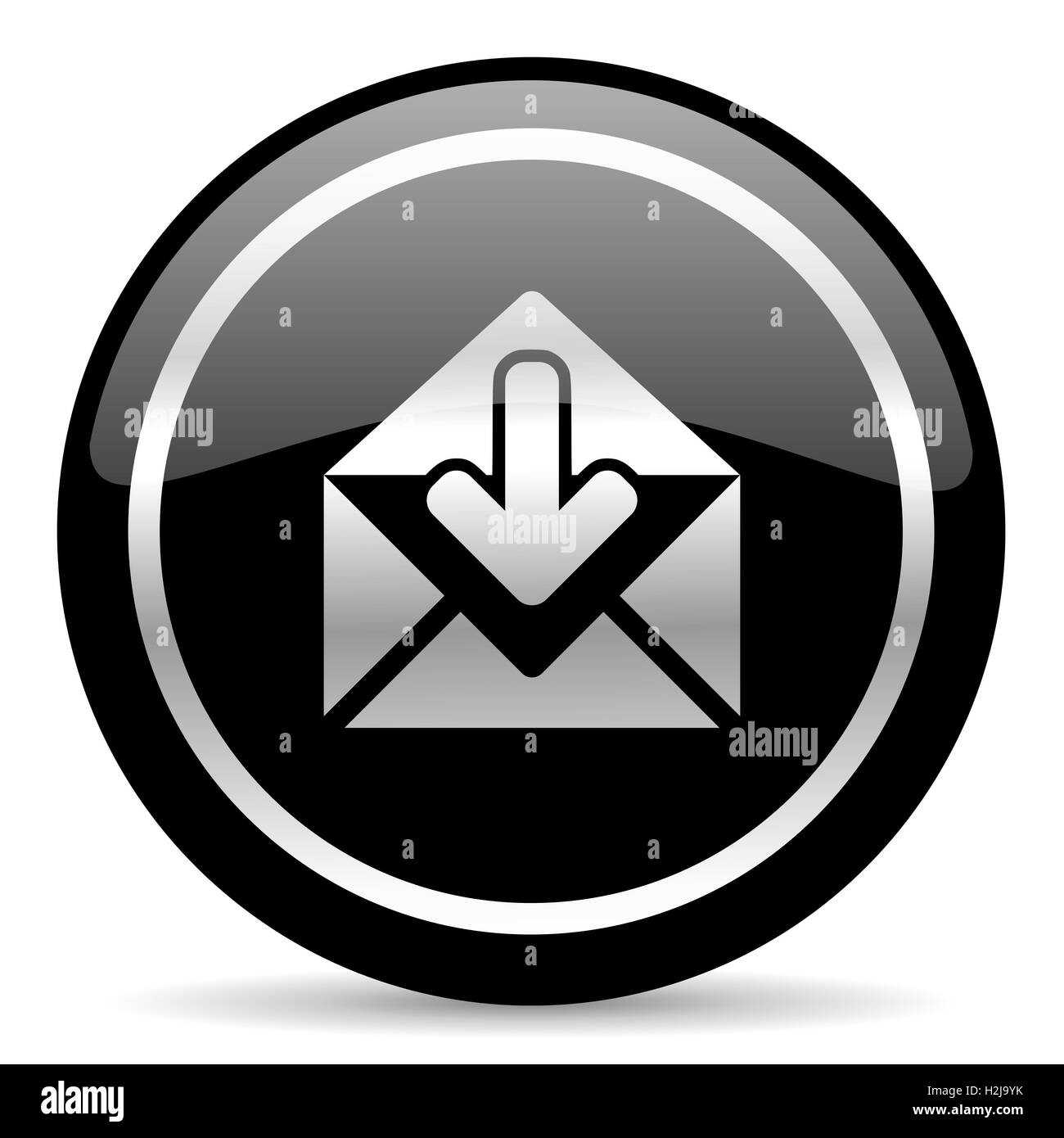 Contact us email icon glossy Black and White Stock Photos & Images - Alamy