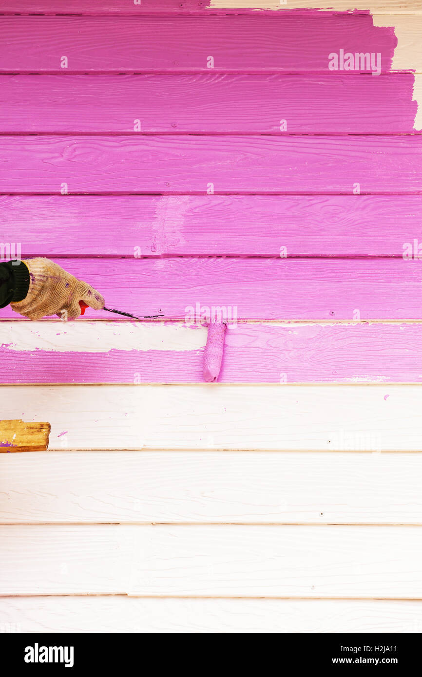 Pink color painting wall Stock Photo - Alamy