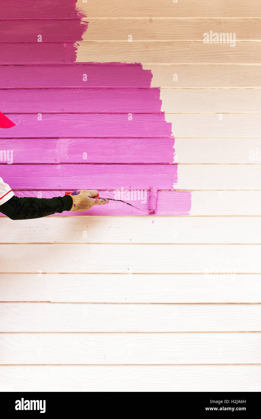 Pink color painting wall Stock Photo - Alamy