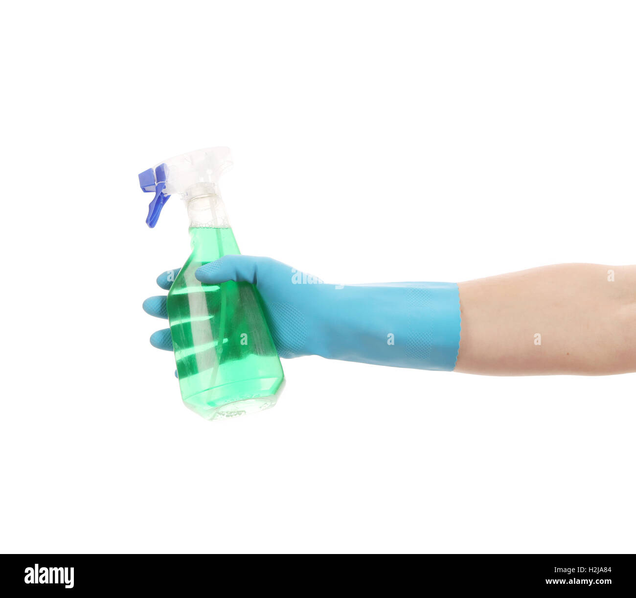 Transparent plastic dispencer in hand Stock Photo - Alamy