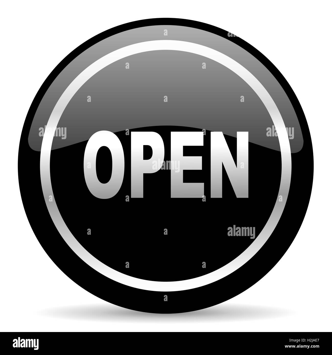 Open button Black and White Stock Photos & Images - Alamy