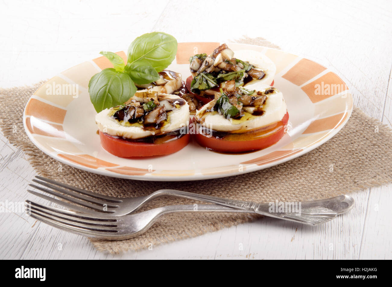 Caprese salad mozzarella chopped hi-res stock photography and images ...