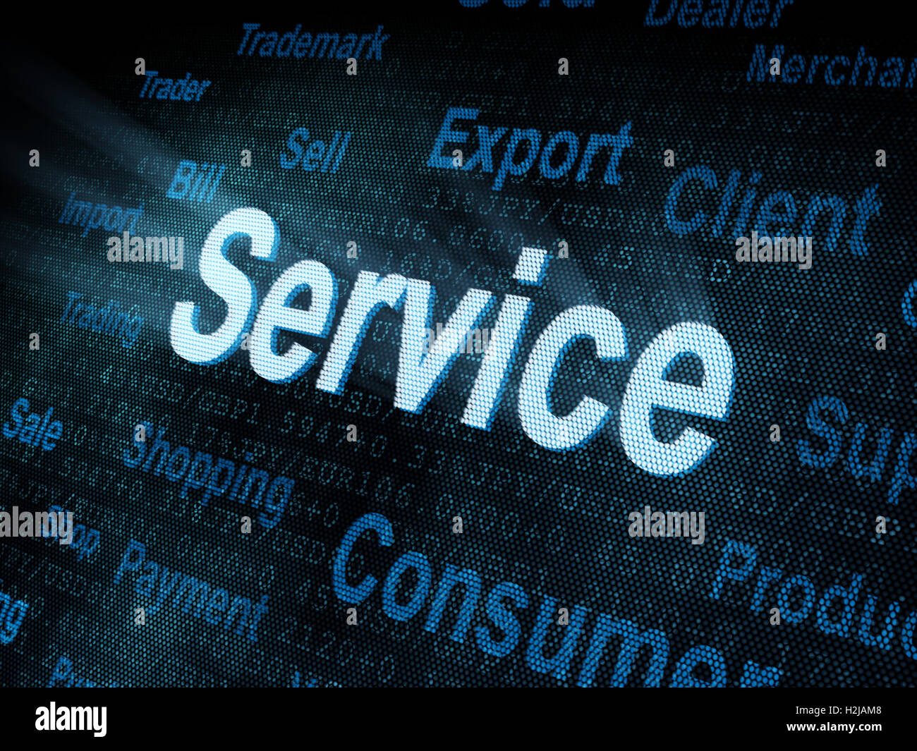 Pixeled word Service on digital screen Stock Photo - Alamy