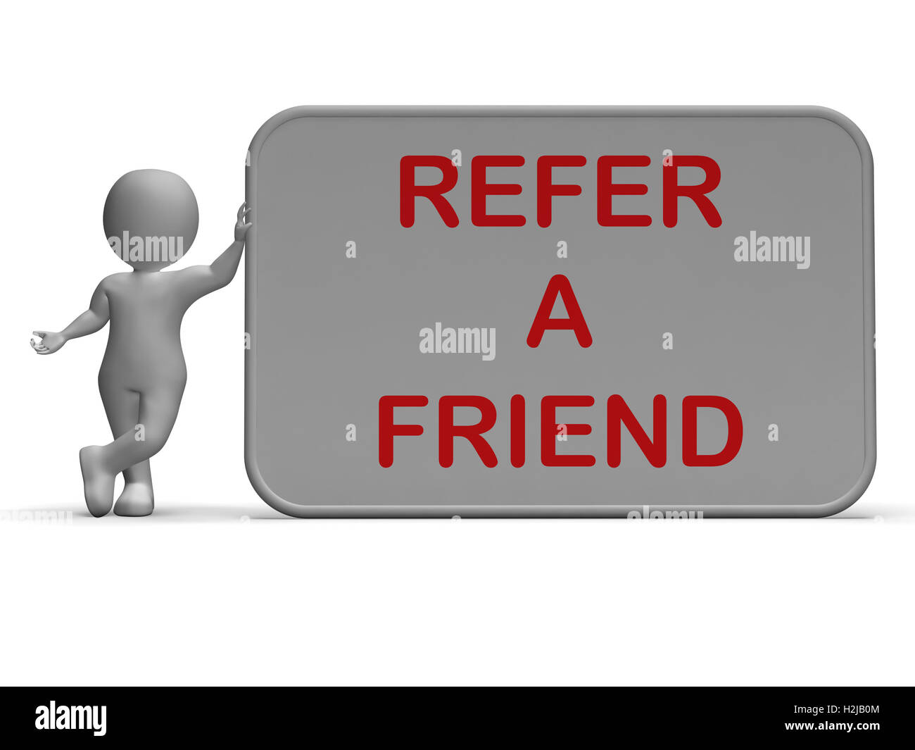 Refer A Friend Sign Shows Suggesting Website Stock Photo - Alamy