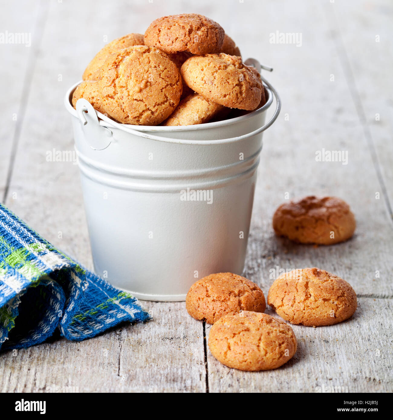meringue almond cookies in bucket Stock Photo - Alamy