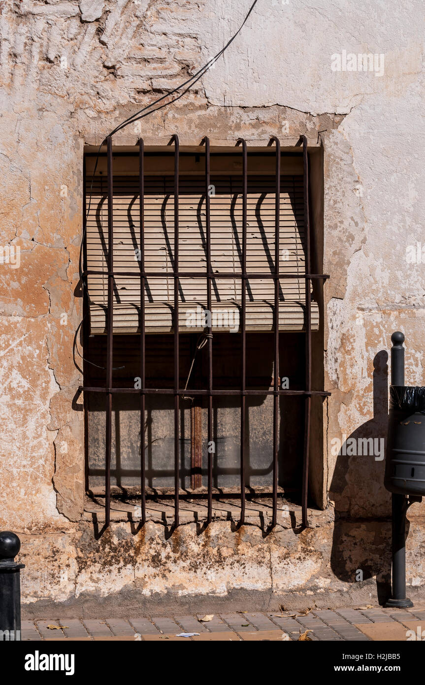 metal window grilles, old Stock Photo - Alamy