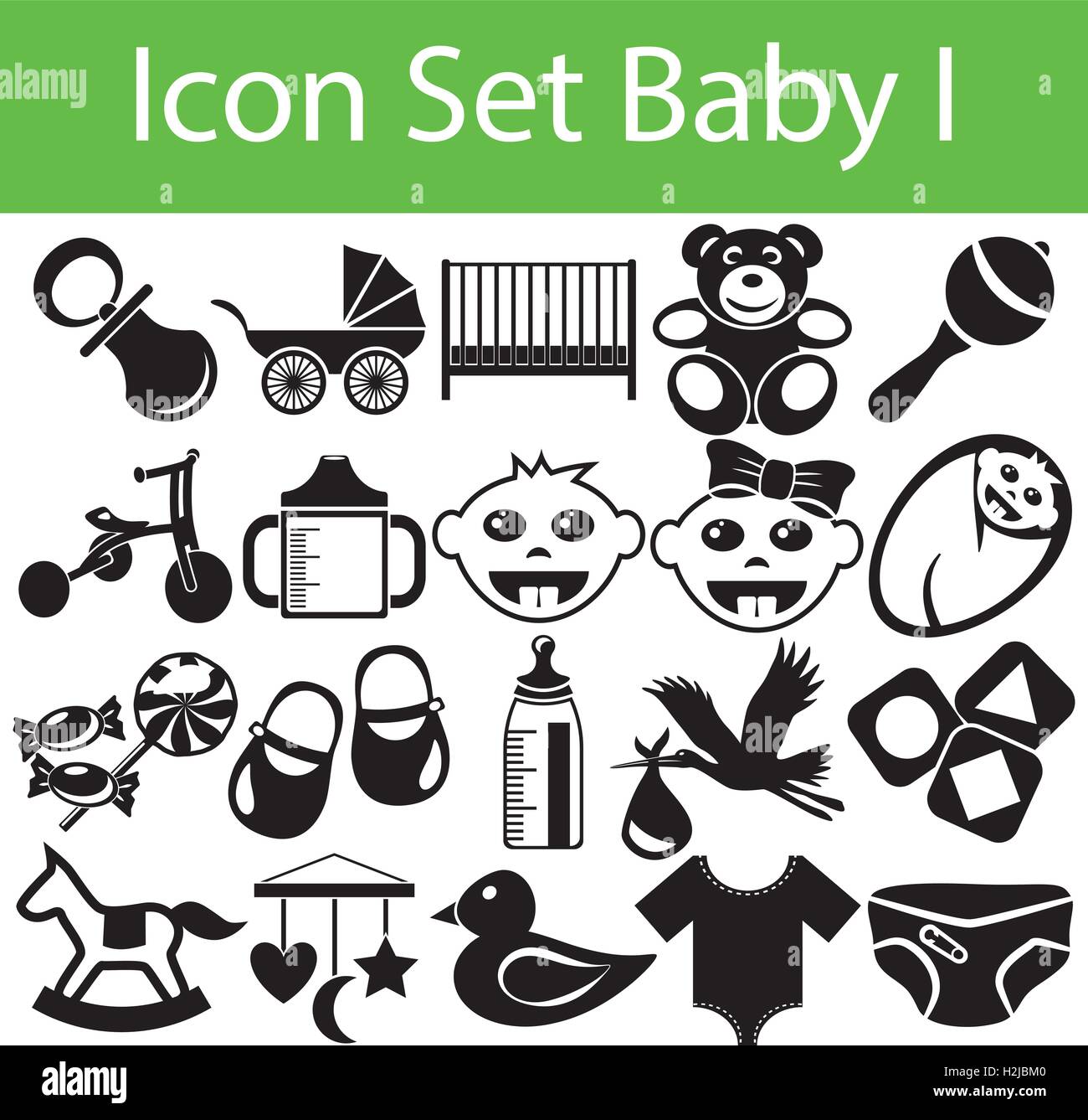 Icon Set Baby with 20 icons for the creative use in graphic design ...