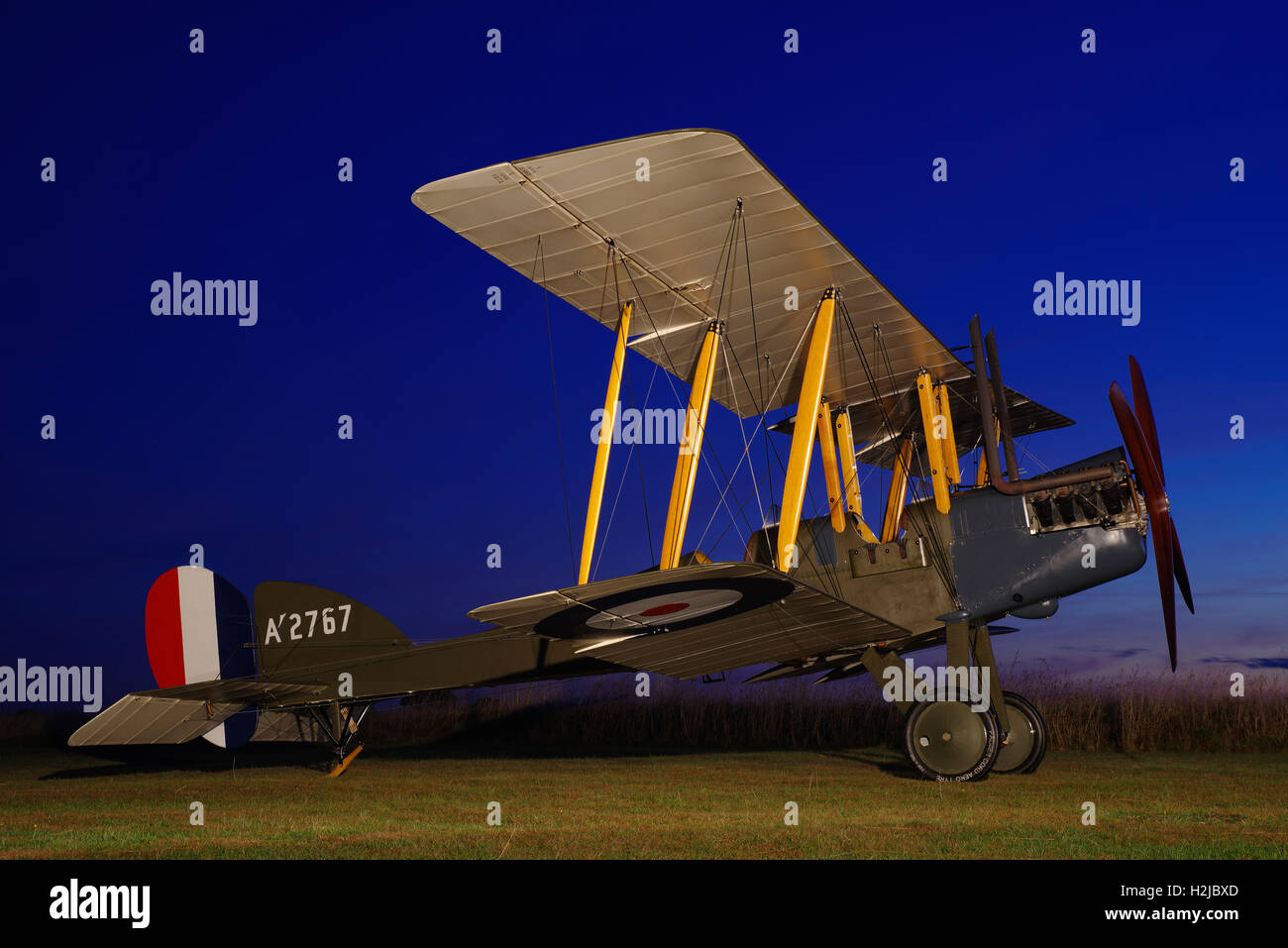 Be2e Replica A`2767 at Stowe Maries airfield, Essex Stock Photo - Alamy