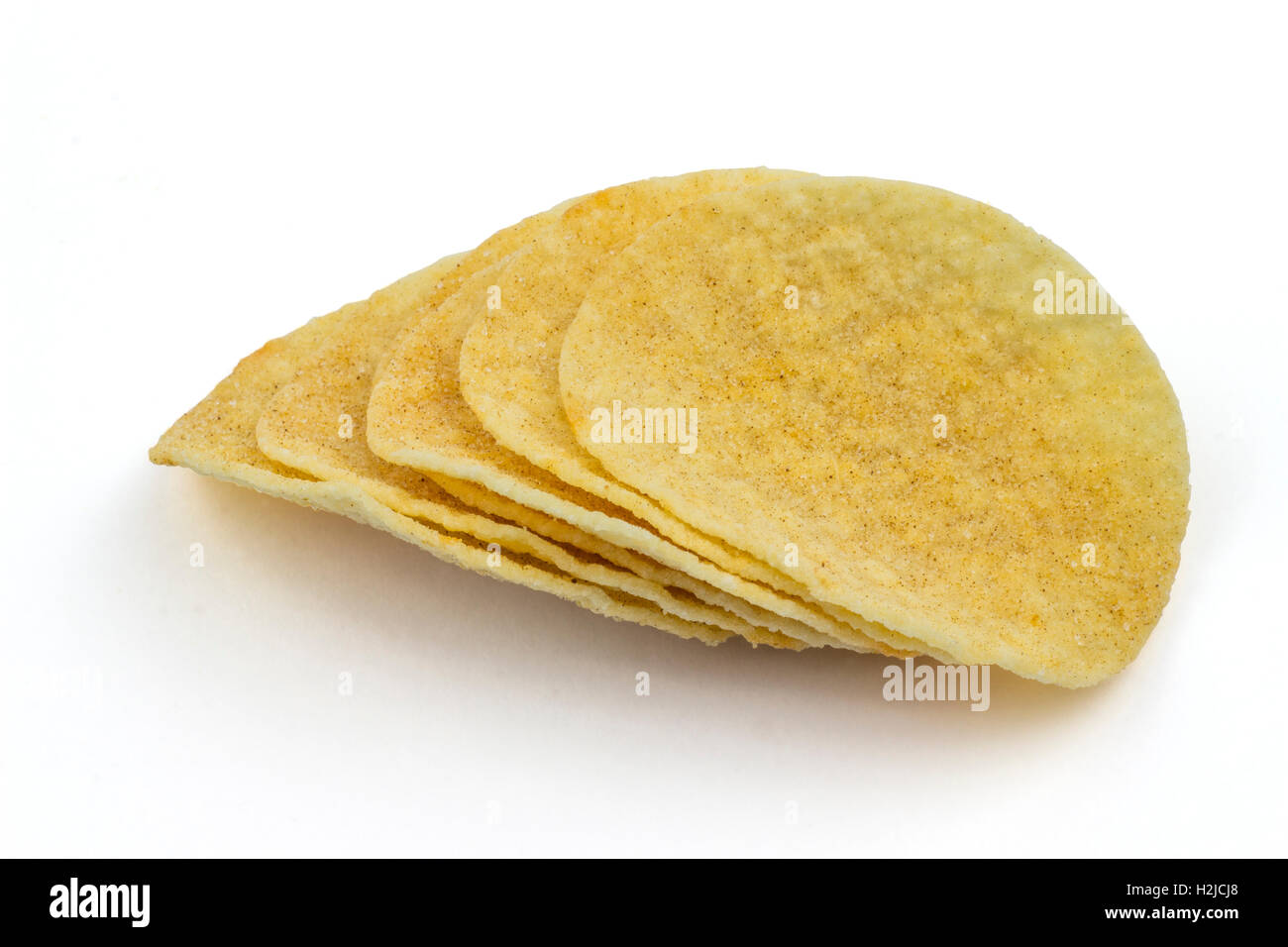 Potato chips isolated on white background. Clipping path included in ...