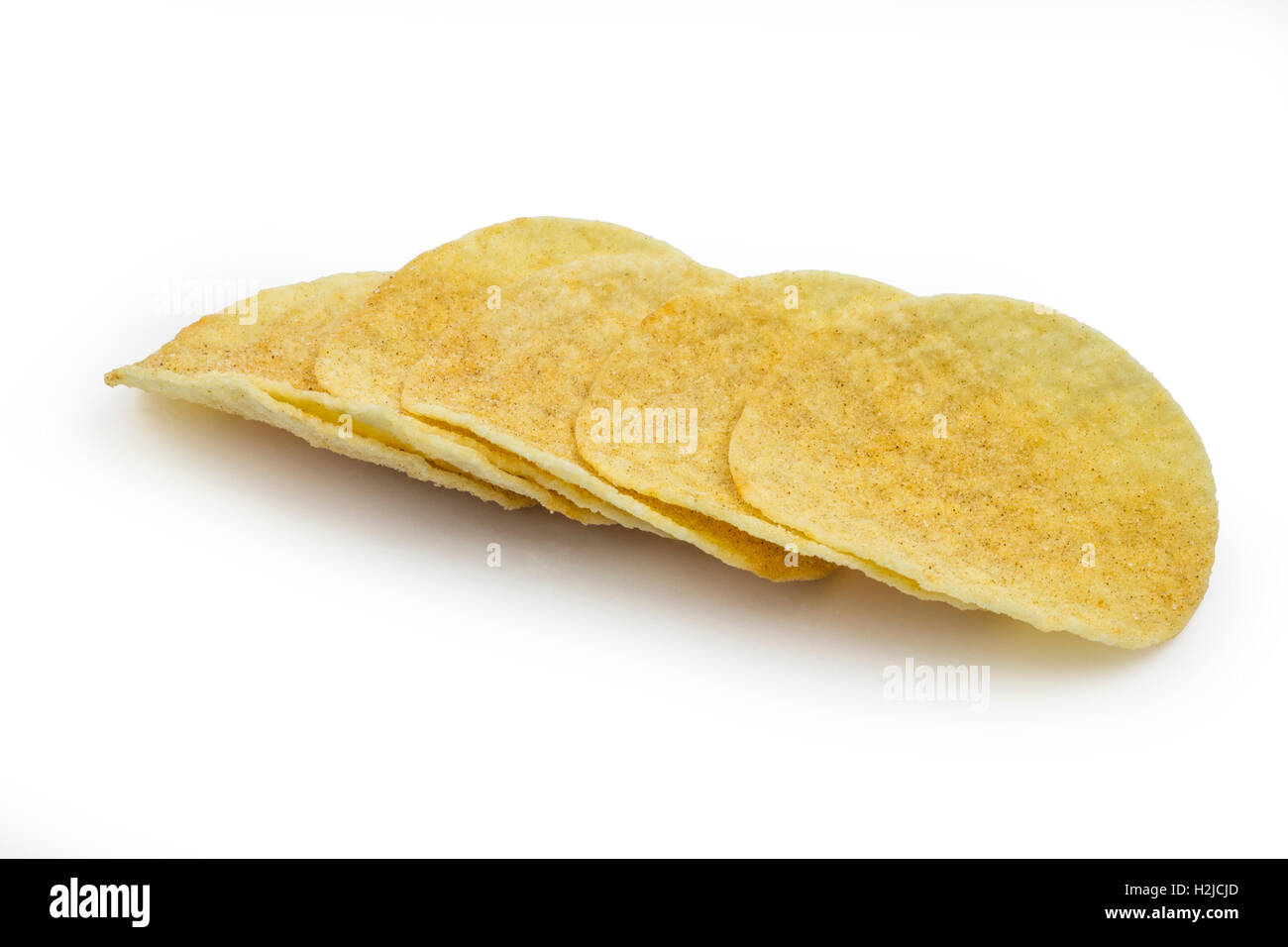 Potato chips isolated on white background. Clipping path included in ...