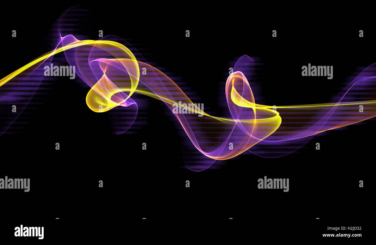 abstract colorful wavy smoke flame over black background Stock Photo ...