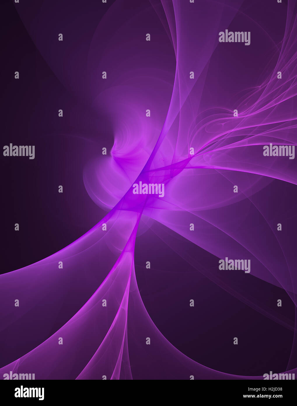 glowing purple curved lines over dark Abstract Background. Illustration ...