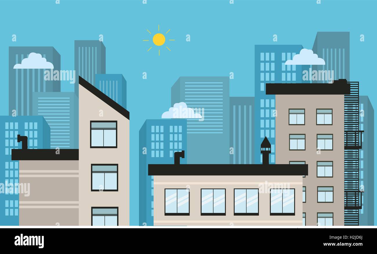 City landscape vector illustration of silhouette Stock Vector Image ...