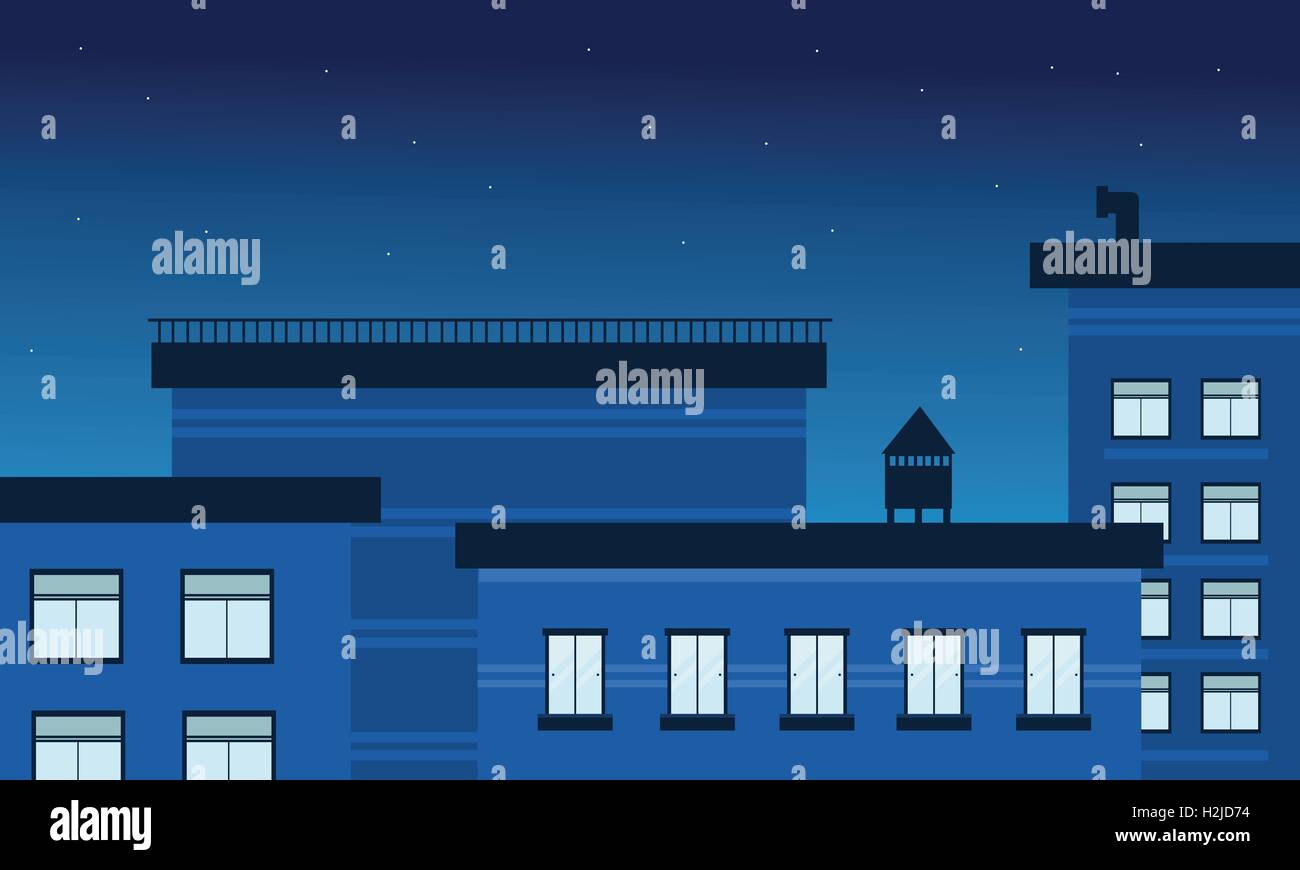 At night building landscape vector illustration Stock Vector Image ...